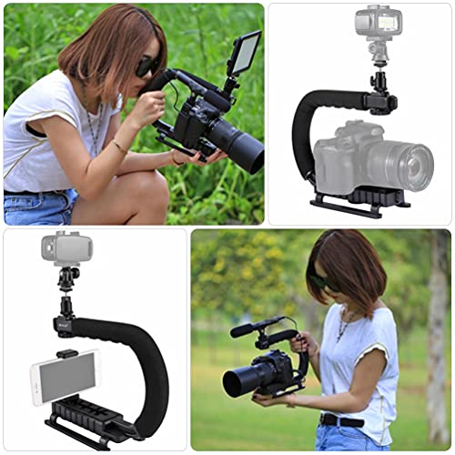 ibasenice Stabilizer Handheld Action Camera Holder Low Position Shooting Steadycam Detachable Phone Holder for Vlog Video DV Photography Filmmaker