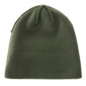 Home Prefer Men's Winter Hats Acrylic Knit Cuff Beanie Cap Warm Daily Beanie Hat Army Green