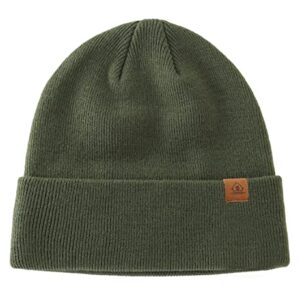 Home Prefer Men's Winter Hats Acrylic Knit Cuff Beanie Cap Warm Daily Beanie Hat Army Green