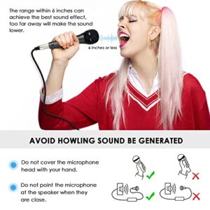 FDUCE Dynamic Vocal Microphone 9.0s, Metal Handheld Corded Microphone with On and Off Switch, Wired Karaoke Mic with 16.4ft XLR Cable for Singing, Speech, Wedding, Class use (Gray)