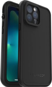 lifeproof iphone 13 pro max (only) frĒ series case - black, waterproof ip68, built-in screen protector, port cover protection, snaps to magsafe