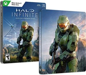 halo infinite collector's steelbook edition - for xbox series x and xbox one - esrb rated t (teen 13+) - limited edition collectible metal case - shooter strategy game