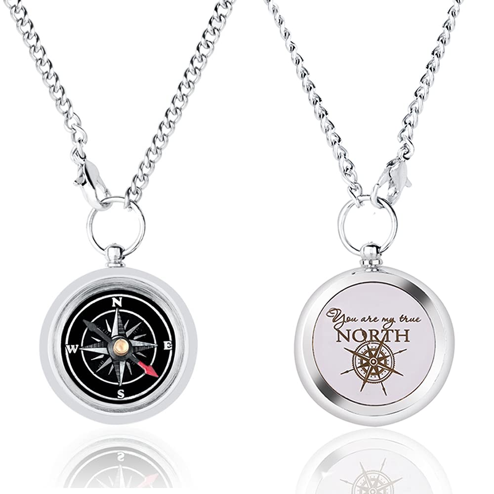 You are my true North Engraved Compass Necklace Gifts for Him or Her | Romantic Gifts for Men Women Husband Wife Boyfriend Girlfriend Bestfriend Couple | Love Gift Ideas for Anniversary Wedding Valentine day