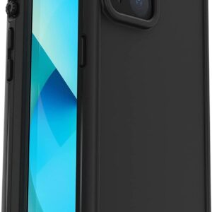 LifeProof iPhone 13 (ONLY) FRĒ Series Case - BLACK, waterproof IP68, built-in screen protector, port cover protection, snaps to MagSafe