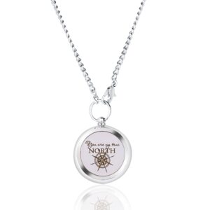 You are my true North Engraved Compass Necklace Gifts for Him or Her | Romantic Gifts for Men Women Husband Wife Boyfriend Girlfriend Bestfriend Couple | Love Gift Ideas for Anniversary Wedding Valentine day