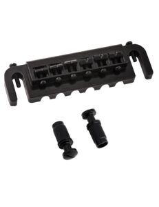 bogart adjustable wraparound guitar bridge combined bridge tailpiece compatible with les paul lp sg style electric guitar black. lybm 004-black