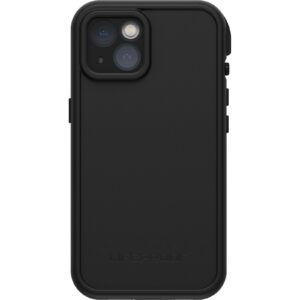 LifeProof iPhone 13 (ONLY) FRĒ Series Case - BLACK, waterproof IP68, built-in screen protector, port cover protection, snaps to MagSafe