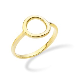 Miabella 925 Sterling Silver or 18Kt Yellow Gold Over Silver Open Circle Ring for Women Made in Italy (yellow-gold-plated-silver, 7)