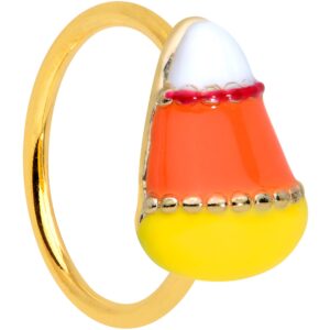 body candy womens 20g pvd stainless steel nose ring candy corn nose hoop ring circular nose ring 5/16”