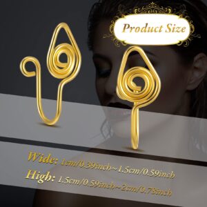 Batiyeer 20 Pieces Nose Cuffs African Nose Hoop Fake Gold Nose Ring Cuff Nose Ring Non Piercing Nose Clips Jewelry for Women Men