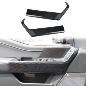 korlot carbon fiber interior door handle molding cover trims for ford f150 2021+ for 2023 f250 f350 super duty(front door)