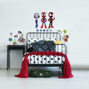 RoomMates RMK4925SCS Spidey and His Amazing Friends Peel and Stick Wall Decals, red, Yellow, Blue, Green, Orange, Purple