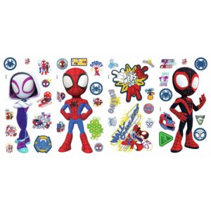 RoomMates RMK4925SCS Spidey and His Amazing Friends Peel and Stick Wall Decals, red, Yellow, Blue, Green, Orange, Purple