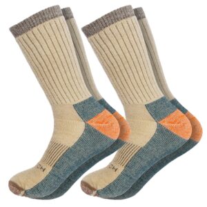 woolrich merino wool socks for men - made in usa, crew hiking sock, made of 78% merino lambswool w/padded arch, 2 pairs