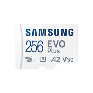 samsung evo plus microsd sdxc u3 class 10 a2 memory card 130mb/s with sd adapter 2021 (256gb)