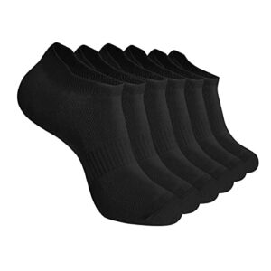 women casual athletic ankle socks,6 pairs cushioned breathable no show socks soft low cut socks for us size 6-10 (black(6 pairs), medium)