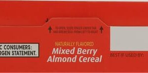 Post Premier Protein Mixed Berry Almond Cereal, Protein Cereal Flakes Mixed with Dried Berries and Sliced Almonds, Contains 20g of Protein Per Serving, 9 OZ Box