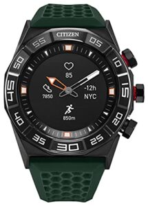 citizen cz smart gen 1 hybrid smartwatch 44mm, continuous heart rate tracking, fitness activity, golf app, displays notifications and messages, bluetooth connection, 15 day battery life