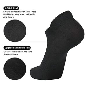 Women Casual Athletic Ankle Socks,6 Pairs Cushioned Breathable No Show Socks Soft Low Cut Socks for US Size 6-10 (black(6 pairs), Medium)