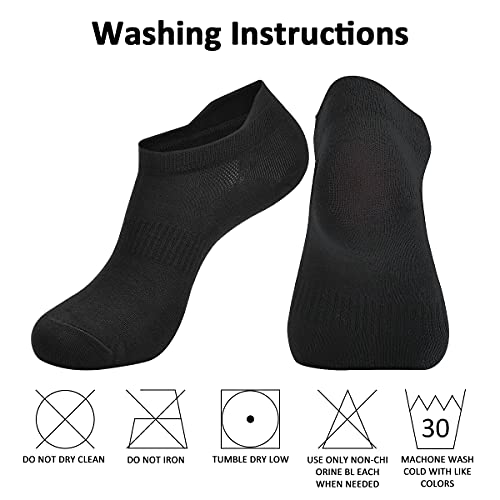 Women Casual Athletic Ankle Socks,6 Pairs Cushioned Breathable No Show Socks Soft Low Cut Socks for US Size 6-10 (black(6 pairs), Medium)