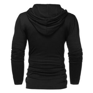 Mens Shirts Gothic, Men's Vintage Gothic Steampunk Shirts Sweatshirt Lace Up Long Sleeve Pullover Hooded Tee Tops