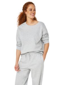 ellos women's plus size boxy fleece sweatshirt - 22/24, heather grey