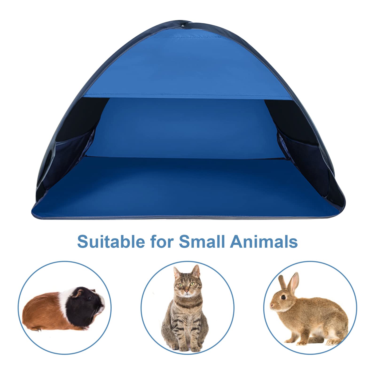 HACRAHO Beach Sun Shelters Pop Up Beach Tent, 1 PCS Portable Sun Shelter Tent for Anti-UV Windproof Camping Picnic Tent Small Dogs Cats and Other Small Pets, Blue