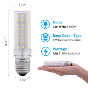 LDSZM LED Corn Light Bulb 120W Equivalent 1400 Lumen 6000K Cool Daylight 16W E26/E27 Base Non-dimmable Ceiling Fan Corn Lighting for Home Garage Warehouse Indoor LED Corn Bulbs 4 Pack