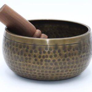 Tibetan Hand Hammered LINGAM Singing Bowl Set- For Meditation, Yoga, Sound Therapy, Spiritual Healing, Prayer, Mind and Body Relaxation