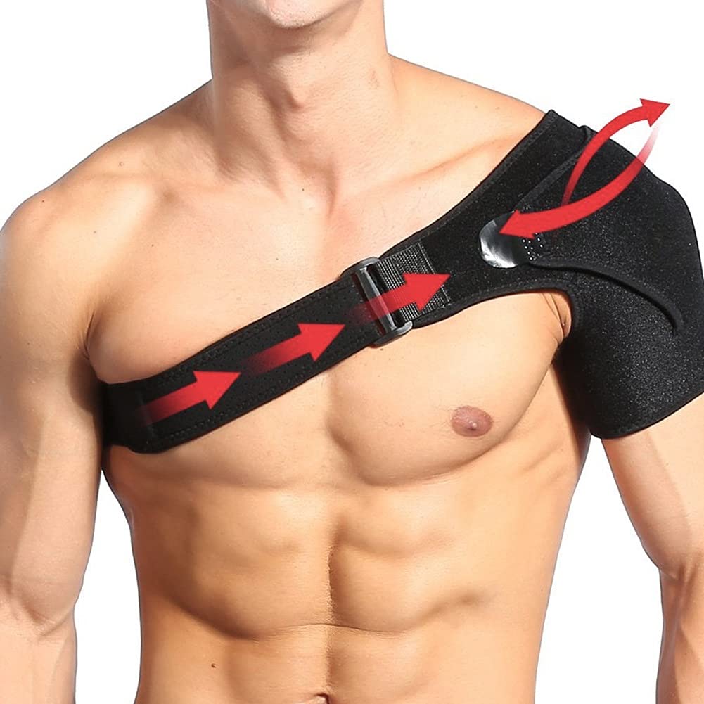 Shoulder Brace for Men Women Compression Recovery Shoulder Support Adjustable Stability Rotator Cuff Sleeve Wrap for Sports Weightlifting Shoulder Injuries Pain Relief