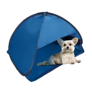 hacraho beach sun shelters pop up beach tent, 1 pcs portable sun shelter tent for anti-uv windproof camping picnic tent small dogs cats and other small pets, blue