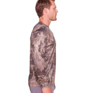 Realtree Men's Essential Camo Lightweight Performance Long Sleeve Shirt (RT Timber, X-Large)