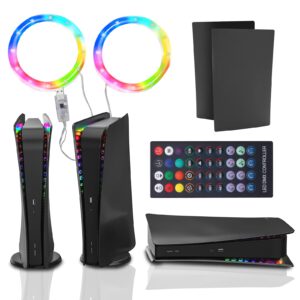 ps5 accessories, ps5 black plates digital edition and ps5 led strip lights with remote control