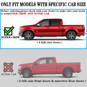 COMNOVA Running Board Compatible with 15-24 Ford F150 Crew Cab(4 Full Size Doors) Side Steps for 2017-2024 Ford F250 F350 Super Duty Crew Cab.6 Inch High Light Stainless Steel Running Boards & Steps