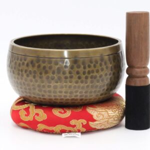 Tibetan Hand Hammered LINGAM Singing Bowl Set- For Meditation, Yoga, Sound Therapy, Spiritual Healing, Prayer, Mind and Body Relaxation