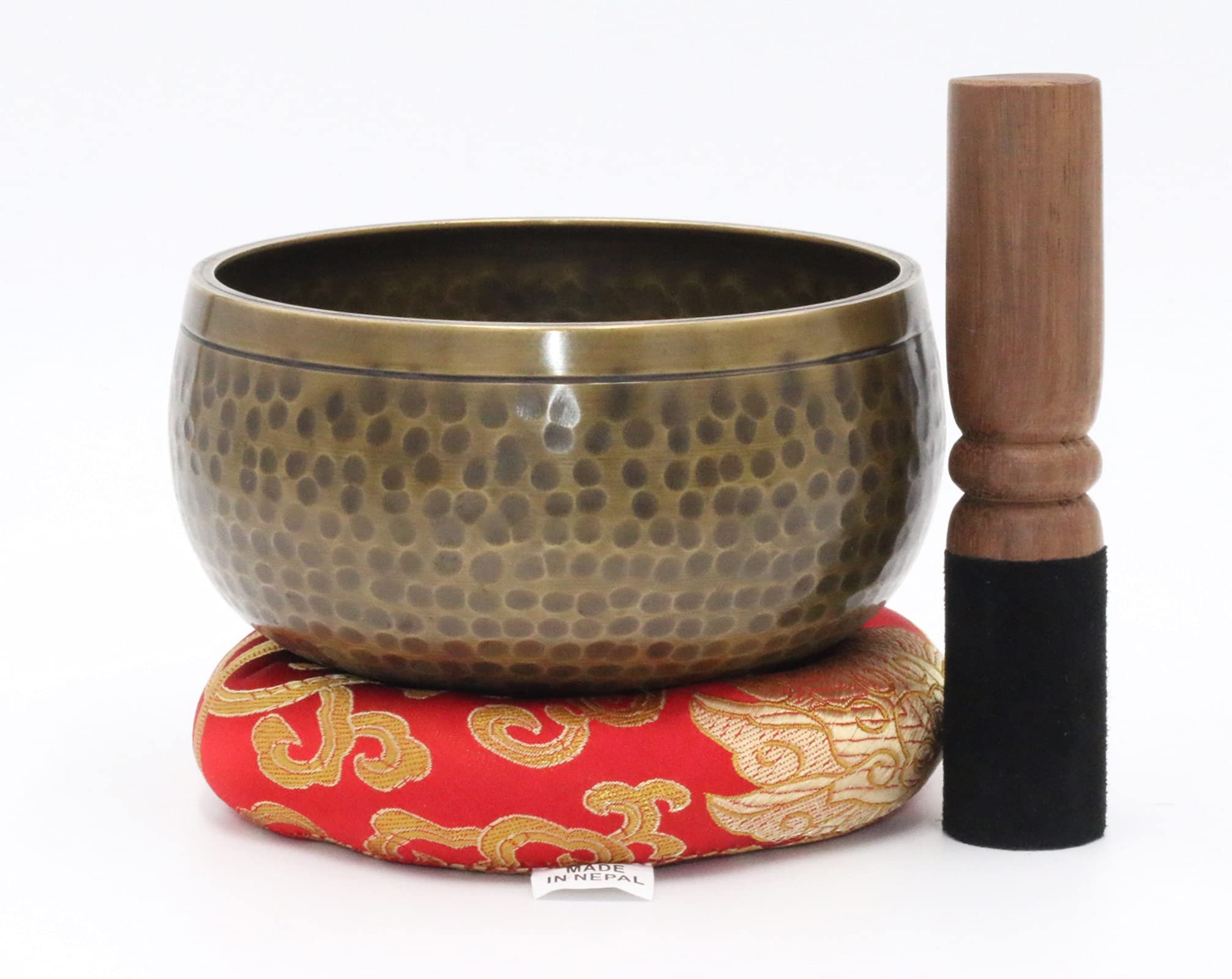 Tibetan Hand Hammered LINGAM Singing Bowl Set- For Meditation, Yoga, Sound Therapy, Spiritual Healing, Prayer, Mind and Body Relaxation