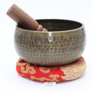 Tibetan Hand Hammered LINGAM Singing Bowl Set- For Meditation, Yoga, Sound Therapy, Spiritual Healing, Prayer, Mind and Body Relaxation