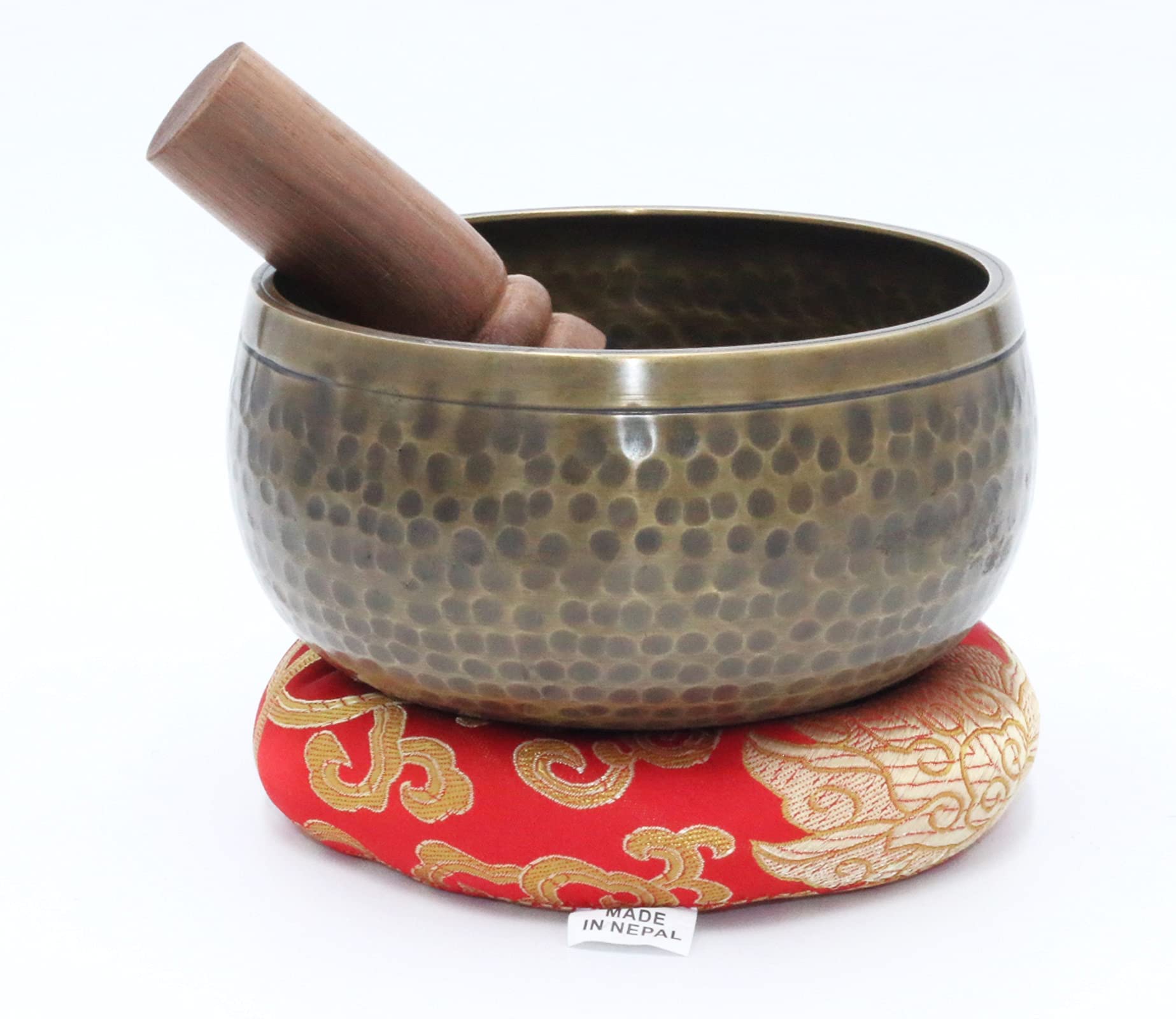 Tibetan Hand Hammered LINGAM Singing Bowl Set- For Meditation, Yoga, Sound Therapy, Spiritual Healing, Prayer, Mind and Body Relaxation