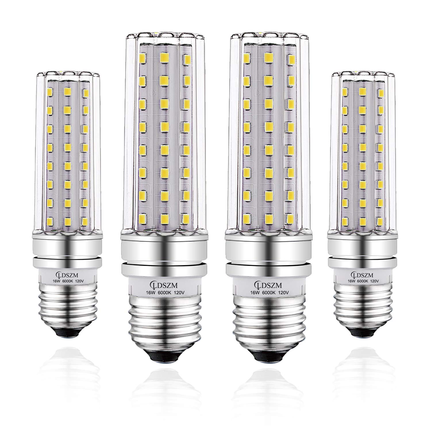 LDSZM LED Corn Light Bulb 120W Equivalent 1400 Lumen 6000K Cool Daylight 16W E26/E27 Base Non-dimmable Ceiling Fan Corn Lighting for Home Garage Warehouse Indoor LED Corn Bulbs 4 Pack