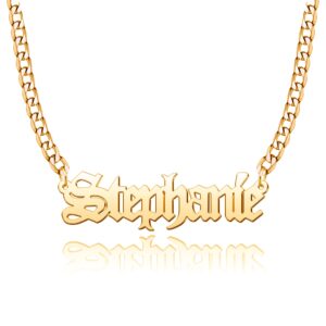 demijewelry custom name necklace personalized gold name plate customized s jewelry gothic old english font style for women men