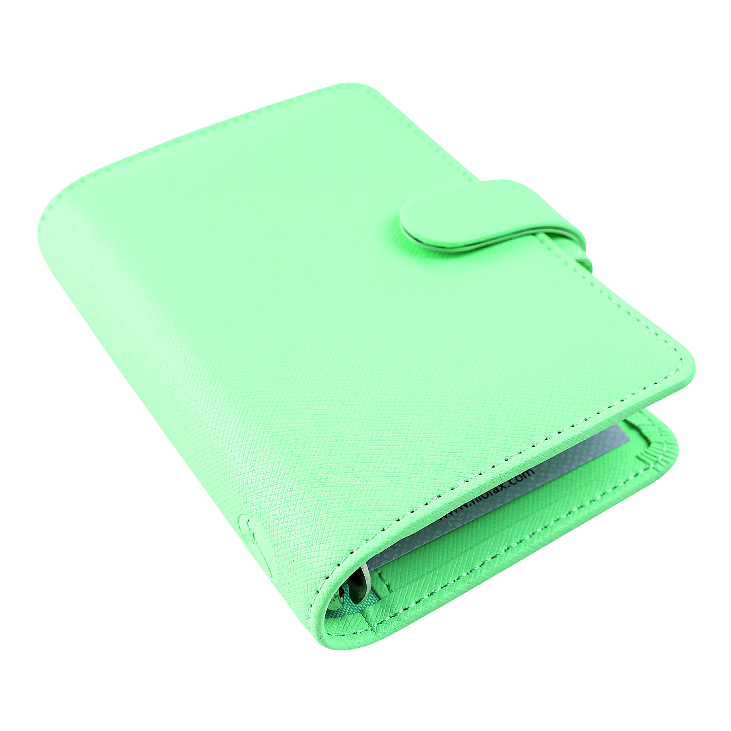 Filofax Saffiano Organizer, Mini Size, Neo Mint - Cross-Grain, Leather-Look, Six Rings, Week-to-View Calendar Diary, Multilingual, 2022 (C028804-22)