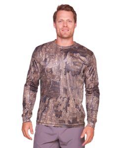 realtree men's essential camo lightweight performance long sleeve shirt (rt timber, x-large)