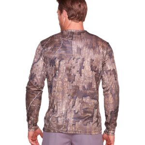 Realtree Men's Essential Camo Lightweight Performance Long Sleeve Shirt (RT Timber, X-Large)