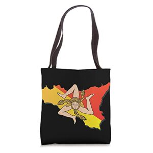 sicilian flag sicily trinacria tote bag