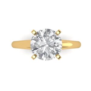 2.5 carat round cut custom engraving moissanite engagement wedding bridal everlasting ring 14k yellow gold 5.5 us