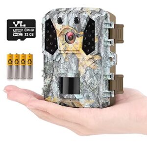 hawkray trail camera 20mp 1080p，free 32g micro sd card and 4aa batteries,120°wide-angle motion latest sensor view 0.2s trigger time,ip65waterproof，game cameras for wildlife monitoring…