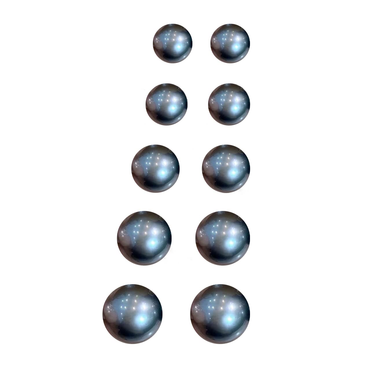 Alevel 4-8mm Freshwater Cultured Black Pearl, 925 Sterling Silver Stud Earrings 5 Sets, Women Gifts