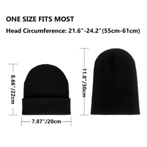 LCZTN 4 Pack Winter Ski Beanie Hat for Men＆Women,Warm Fisherman Cuffed Knit Cap Unisex (4 Pack Black)