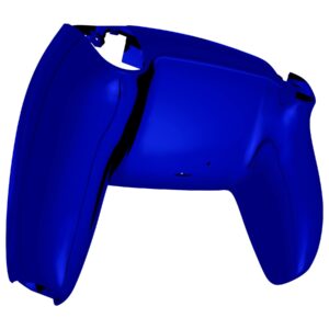 eXtremeRate Chrome Blue Glossy Custom Back Plate Bottom Shell Compatible with ps5 Controller, Replacement Back Shell Cover Compatible with ps5 Controller