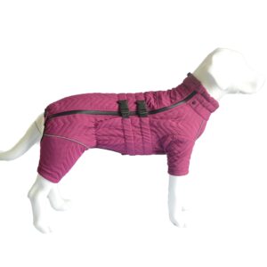 warm dog coat double layers dog vest, 4 legs covered windproof waterproof reflective warm dog vest outdoor skating dog costume for small medium large dogs purple xxl